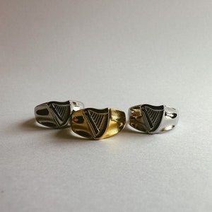 Guinness Harp Ring - Stainless Steel Silver / Gold Unisex Ring - Etsy UK