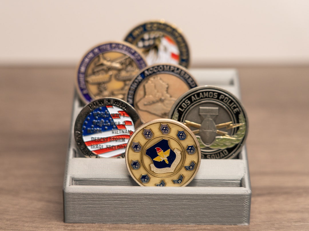 3D Printed Challenge Coin Display – 5 Row Tiered Holder - Etsy