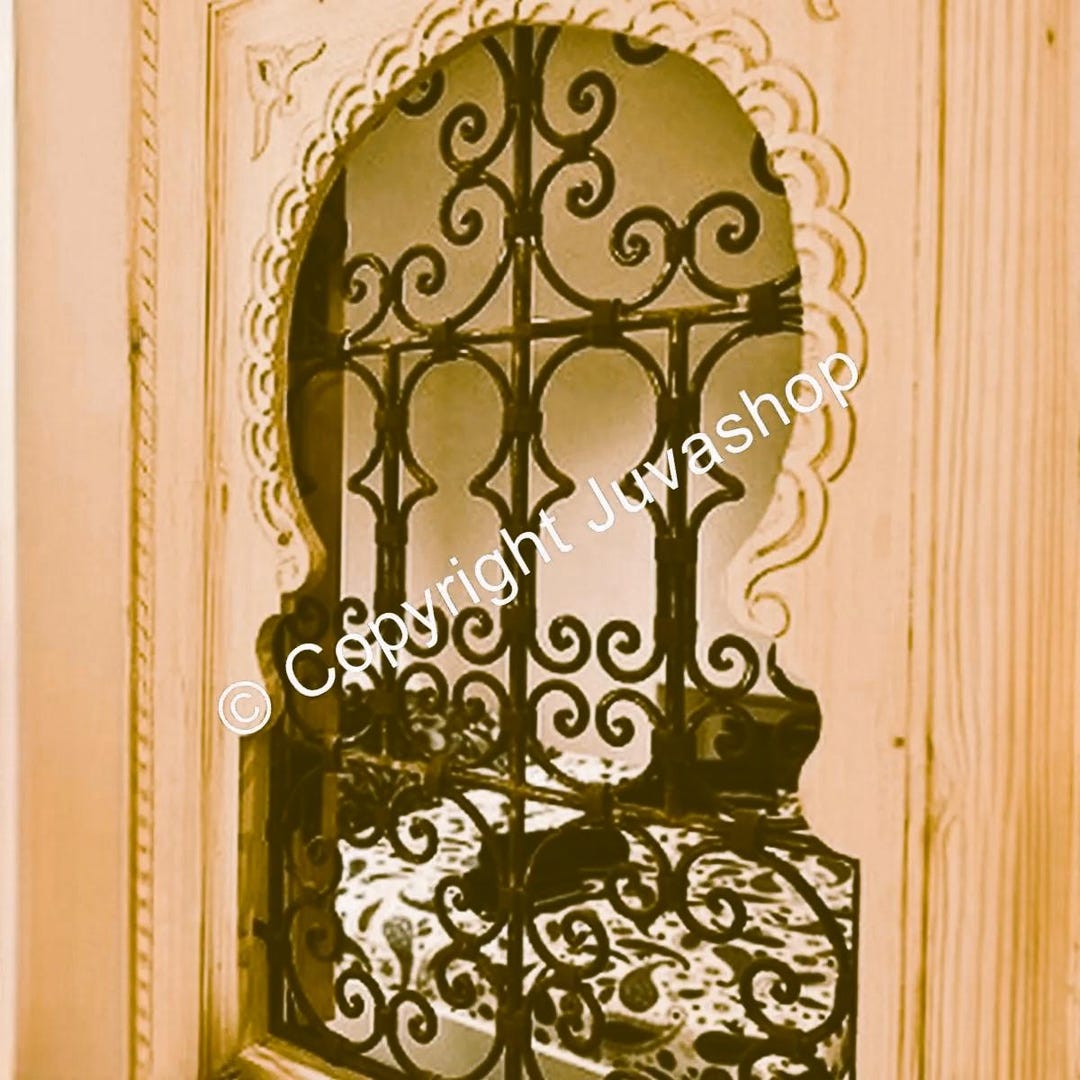 CUSTOM-MADE, Interior Partition Window With 2 Shutters in Solid Carved ...
