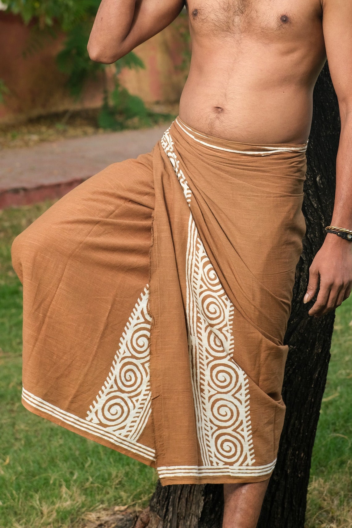 Traditional Tribal Dhoti Set, Men's Lungi Pants, Indian Dhoti Style ...