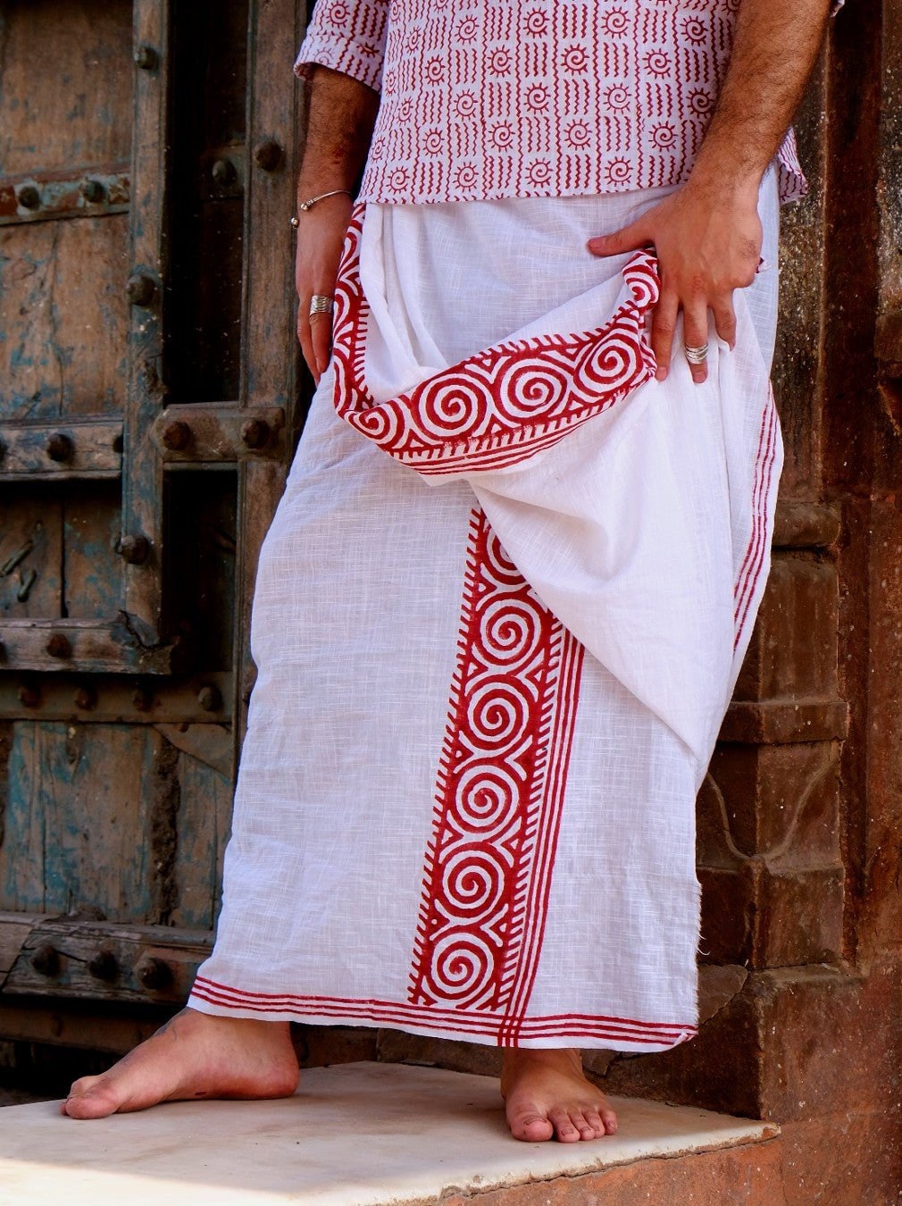 Traditional Tribal Dhoti Set, Men's Lungi Pants, Indian Dhoti Style ...