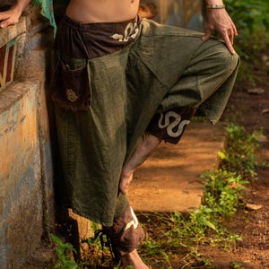 Naga Harem Pants ,boho Harem Pants With Snake Symbol Print, Unisex Drop ...