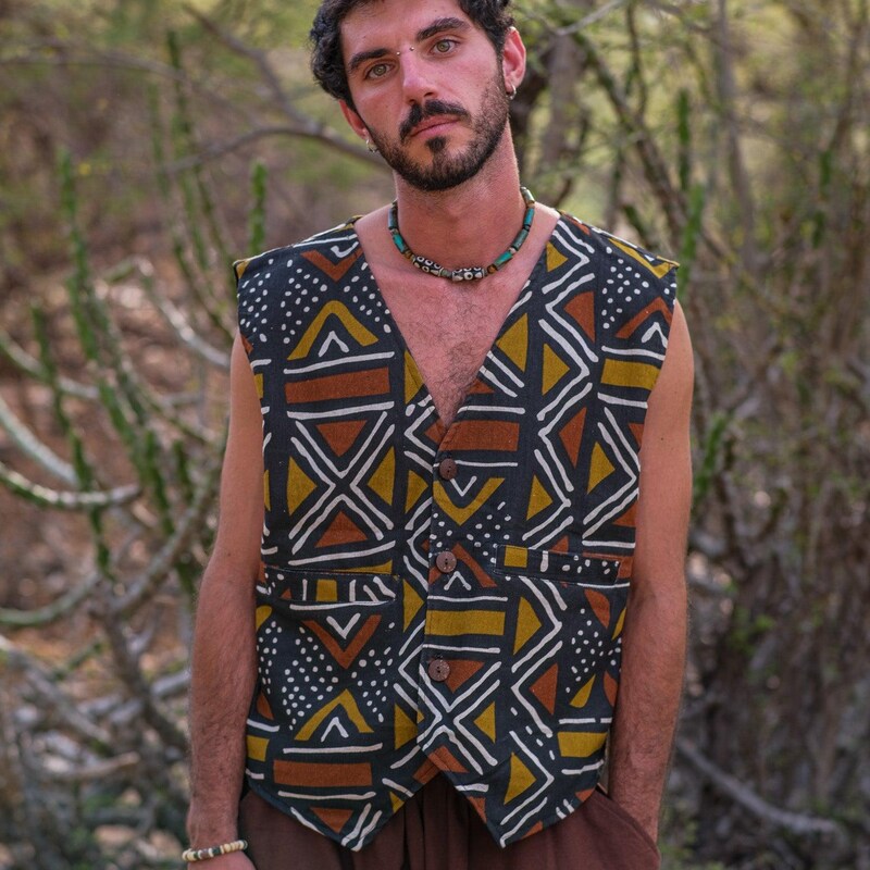 African Print Vest - Etsy