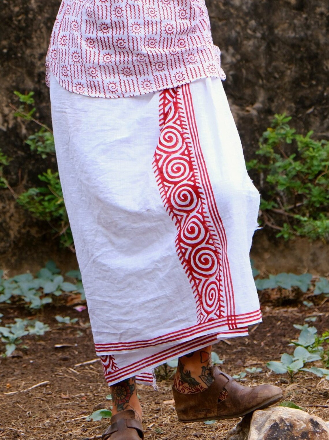 Traditional Tribal Dhoti Set, Men's Lungi Pants, Indian Dhoti Style ...