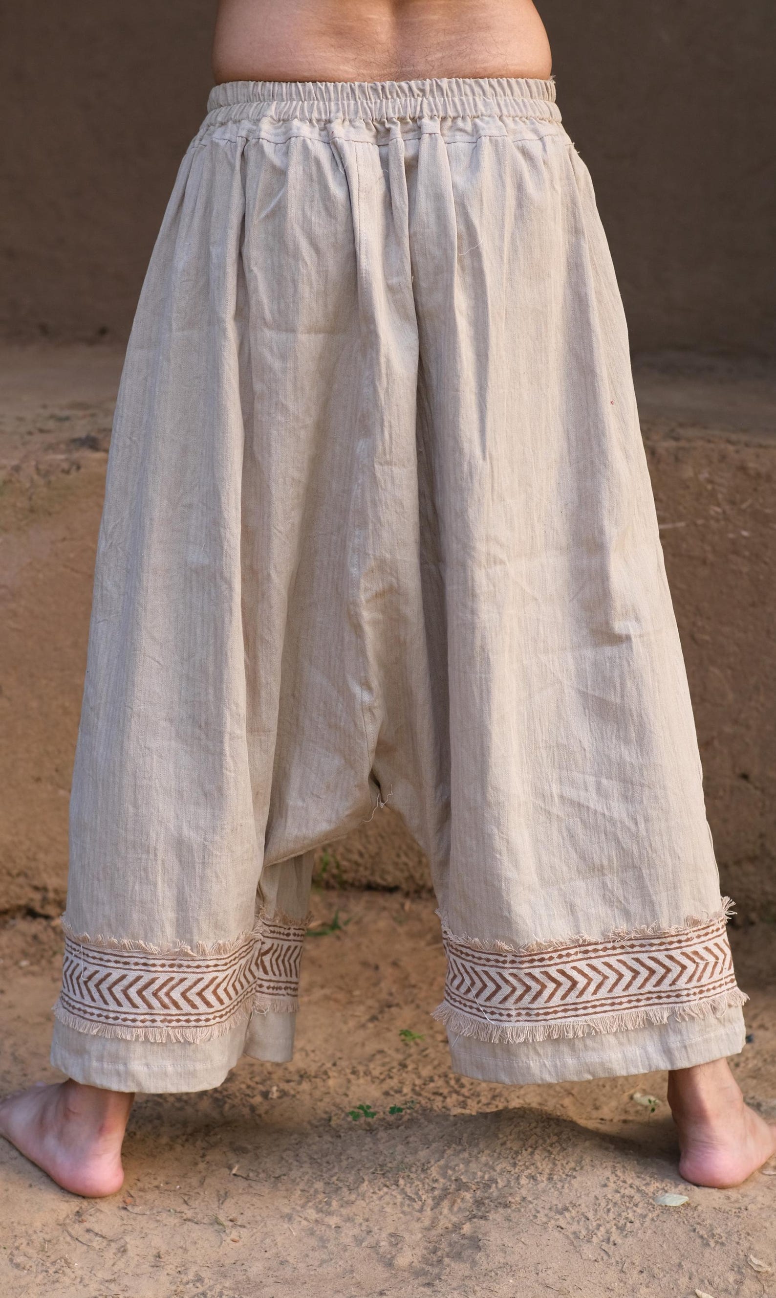 Yogi Plazo Pants: Boho Cotton-jute Bohemian Pants - Etsy