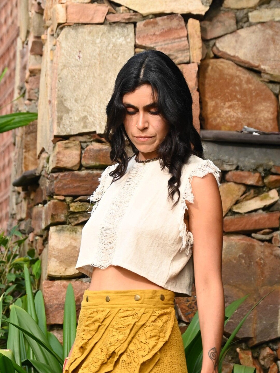 Barkha Crop Tophandmade Organic Cotton Fringe Crop Top, Sustainable ...