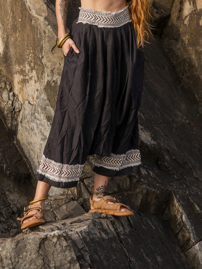 Yogi Plazo Pants: Boho Cotton-jute Bohemian Pants - Etsy