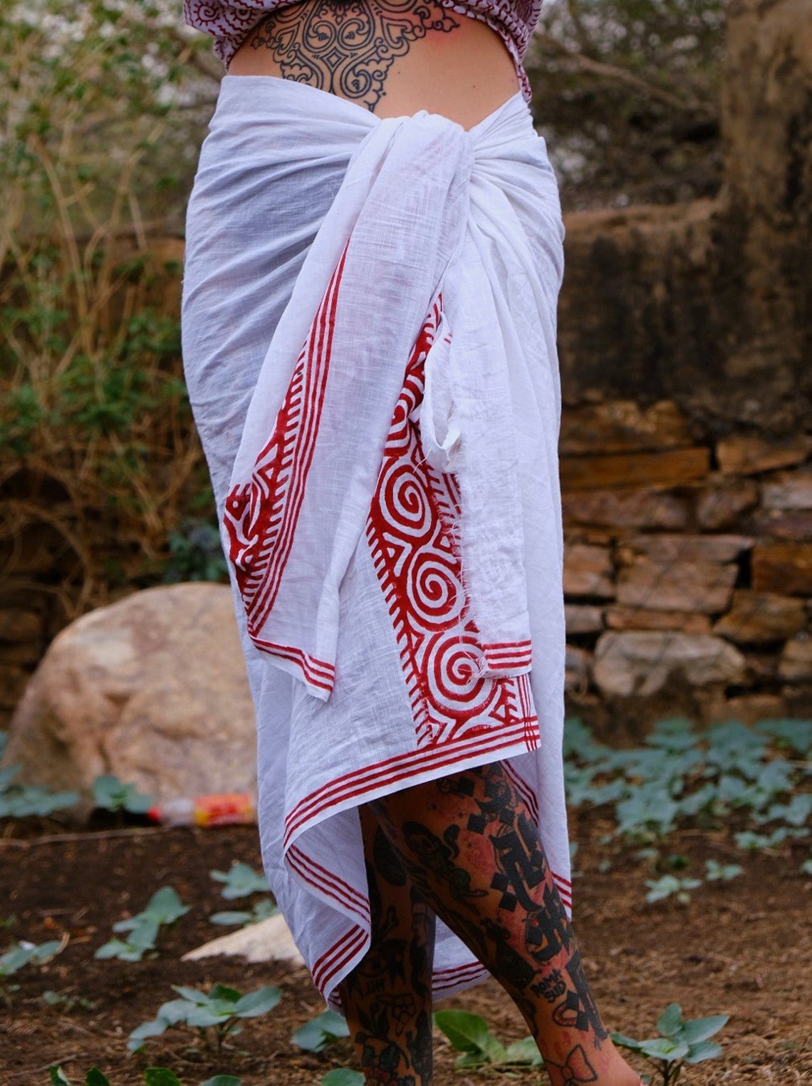 Traditional Tribal Dhoti Set, Men's Lungi Pants, Indian Dhoti Style ...