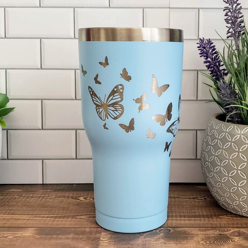 360 Wrap Engraved Butterflies in Flight Engraved 30 Oz Rtic - Etsy
