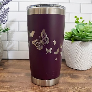 Butterflies in Flight 360 Wrap Engraved Yeti, Personalized Tumbler ...