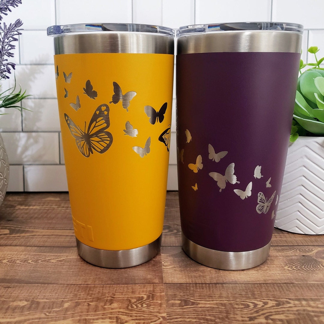 Butterflies in Flight 360 Wrap Engraved Yeti, Personalized Tumbler ...