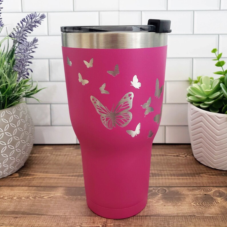 360 Wrap Engraved Butterflies in Flight Engraved 30 Oz Rtic - Etsy