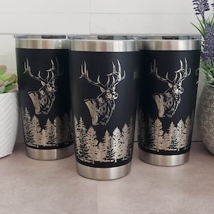 Custom Engraved Tumbler, Elk Engraved Yeti Tumbler Gift for Hunter, Elk ...