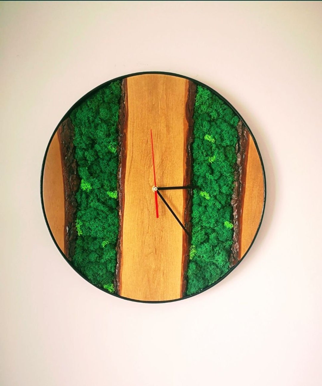 Made to Order Moss Wall Clock, Wood Clock Room Decor, Custom Made Moss ...