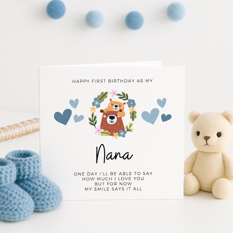 Baby Boy Card for Nana - Etsy UK