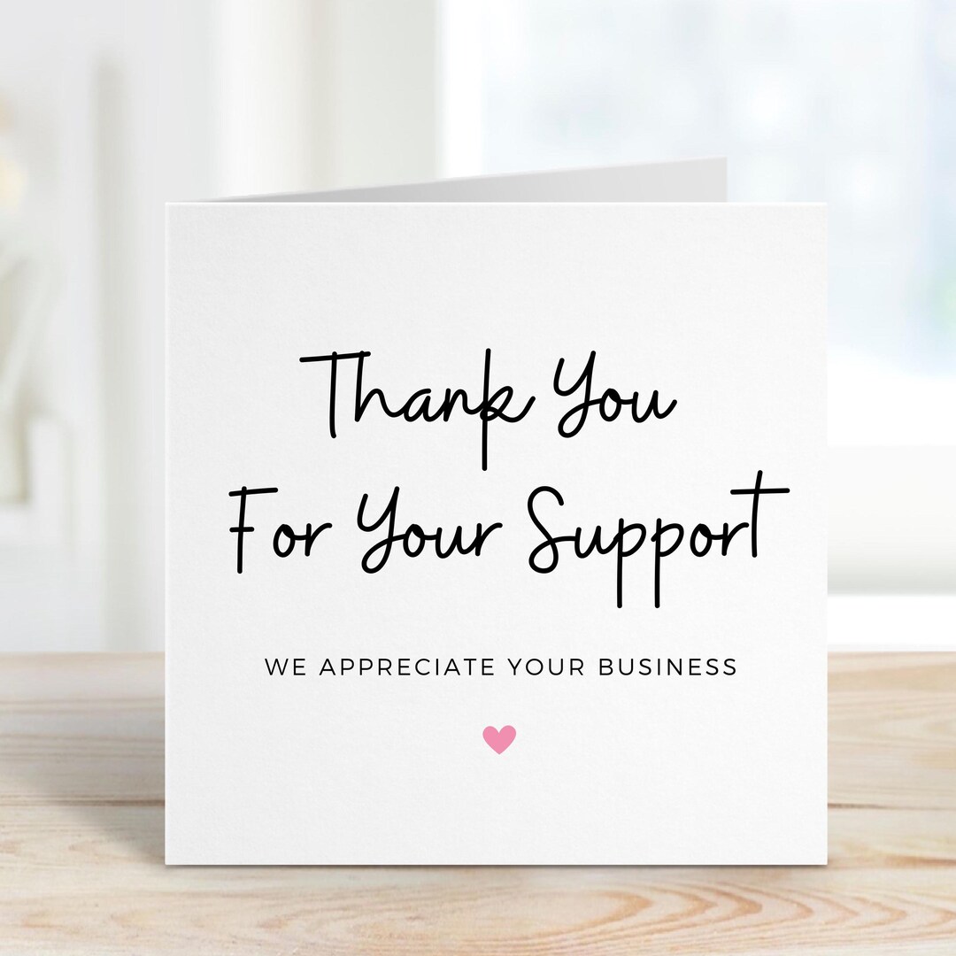 Customer Appreciation Card, Thank You for Your Business, Small Business ...
