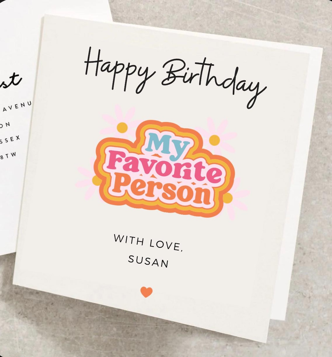 Happy Birthday Favorite Person Card, Husband Birthday Card, Happy ...