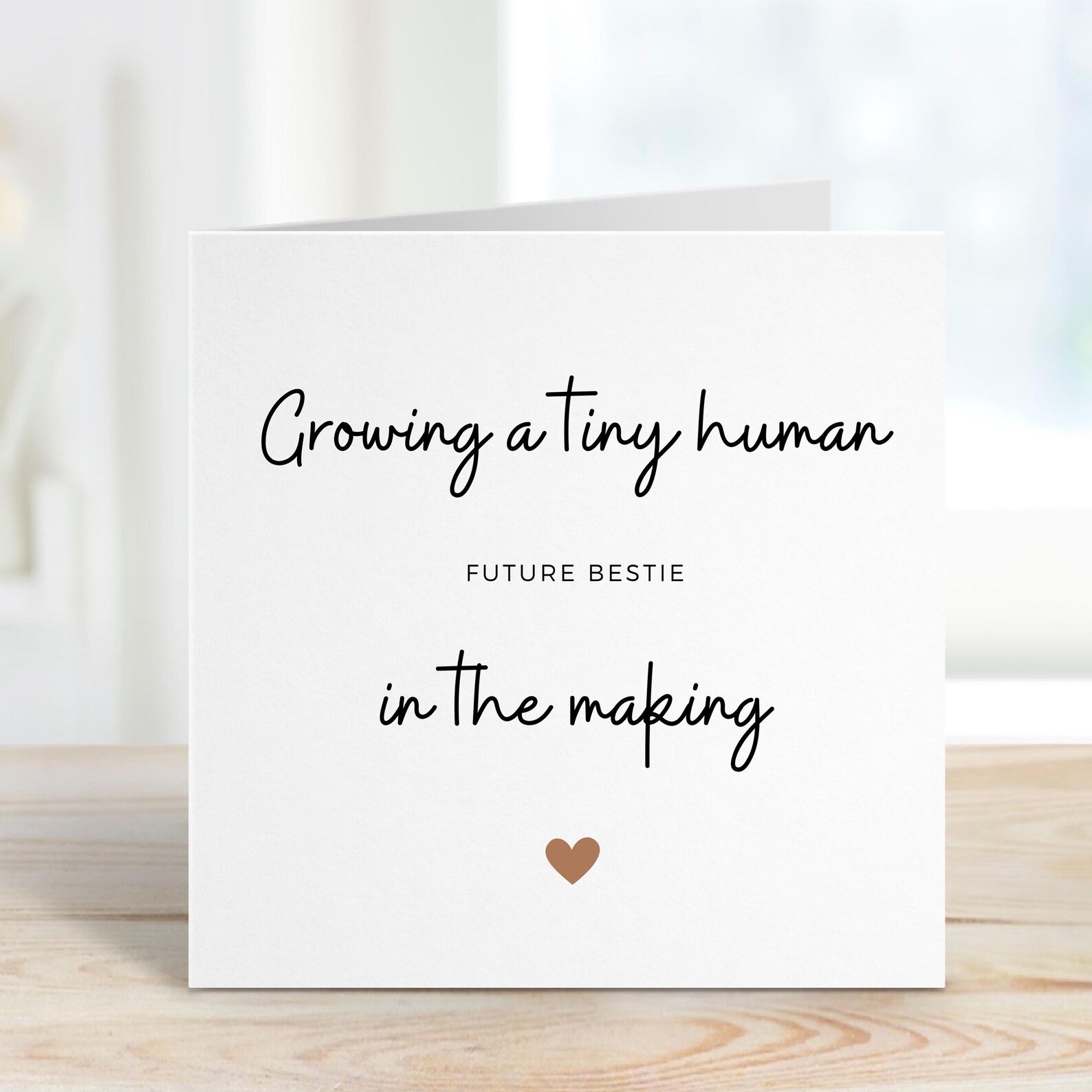 New Baby Card - Growing a Tiny Human - Future Bestie Card - Etsy