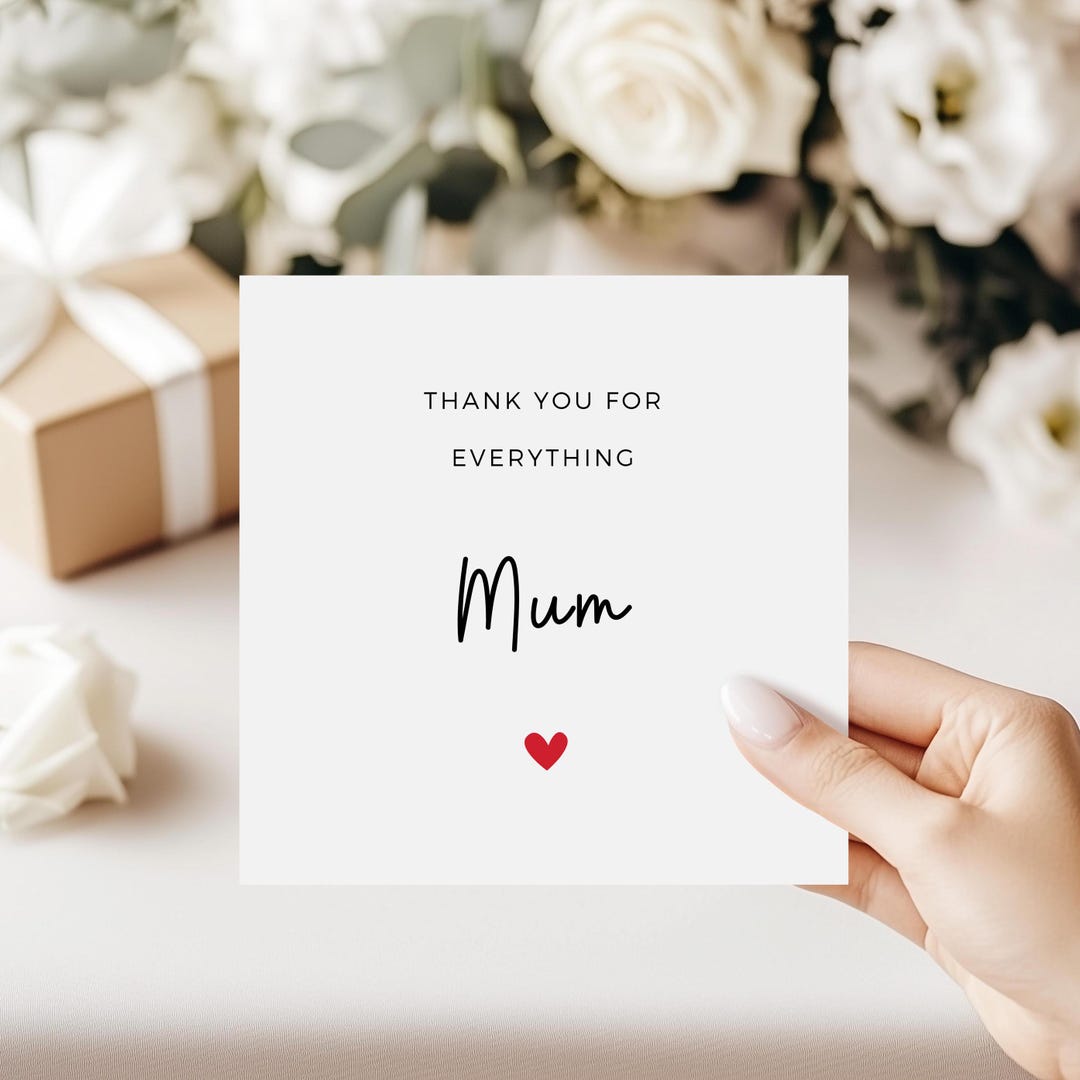 Thank You Mum Card, Mum Birthday Card for Her, Mum Thank You Gift ...