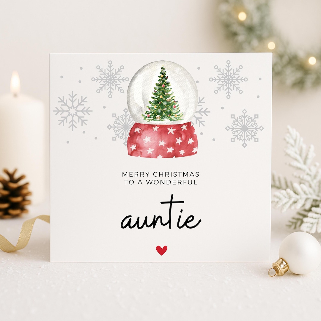 Merry Christmas Auntie Card, to A Wonderful Auntie Xmas Card, Christmas ...