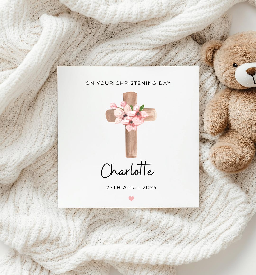 On Your Christening Day, Cute Christening Card for Her, on Your ...