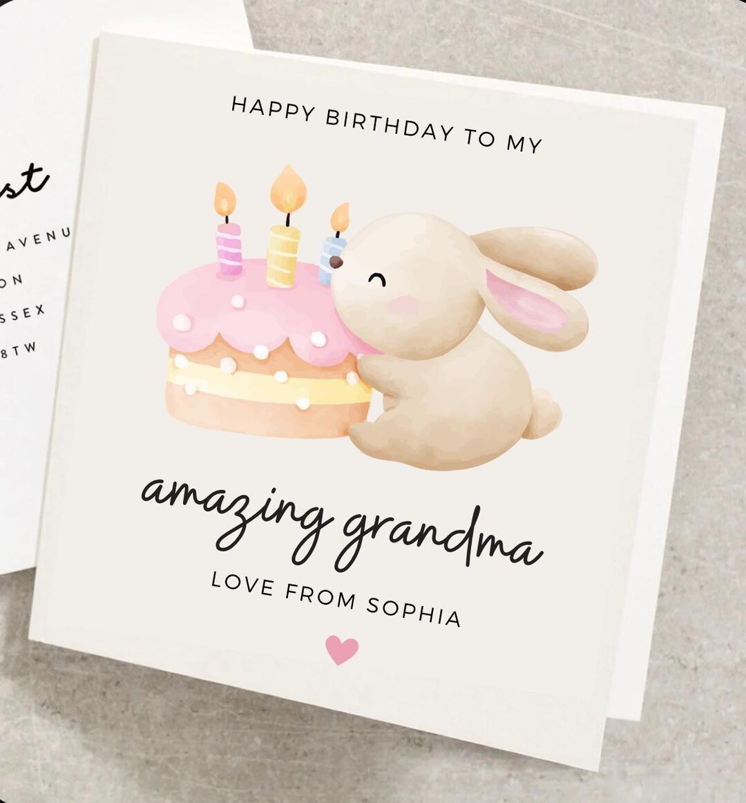 Grandma Birthday Card, Personalised Birthday Card for Nan, Special ...