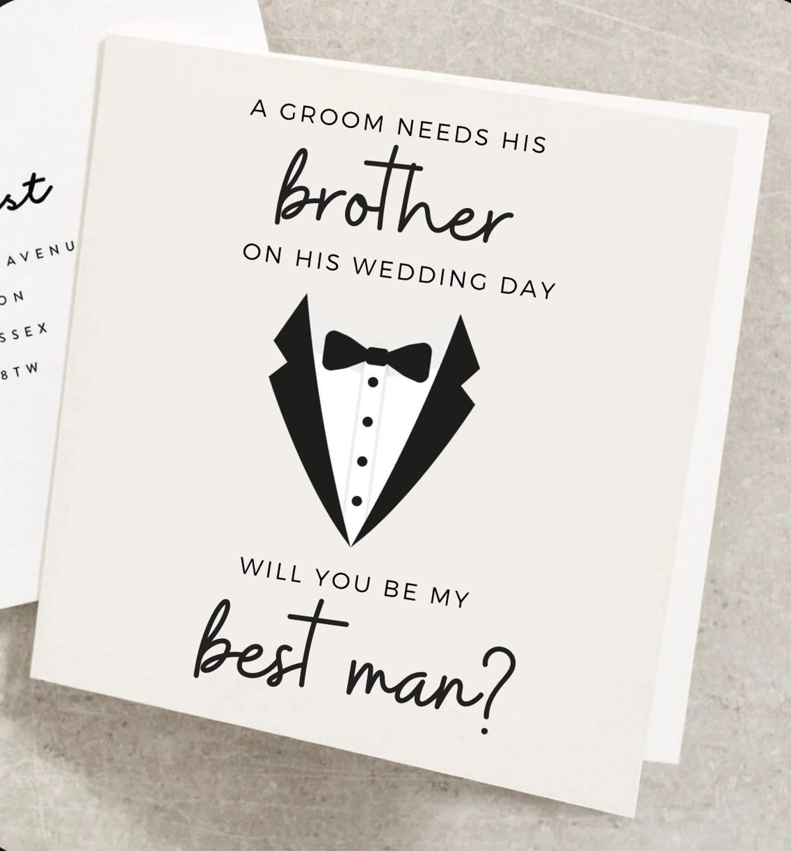 Will You Be My Best Man Card, Best Man Brother Proposal Card, Cute Best ...
