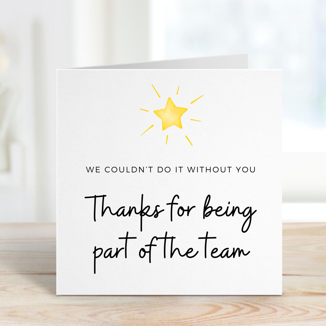 Team Appreciation Card, Thank You Card for Coworkers, Employee Gift ...