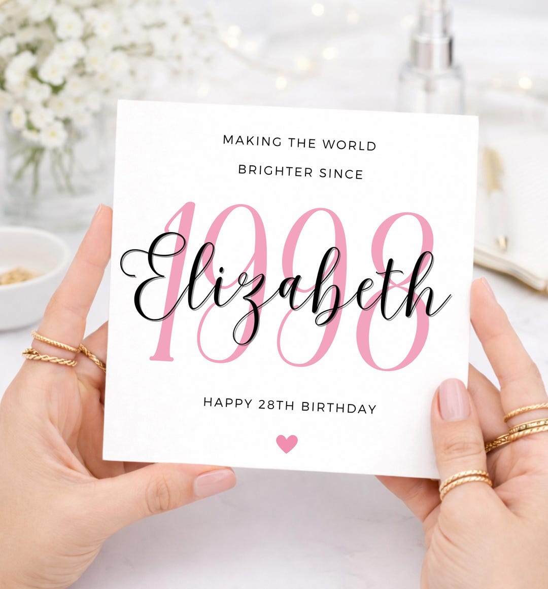 Making the World Brighter Since 1998, 28th Birthday Card for Woman ...