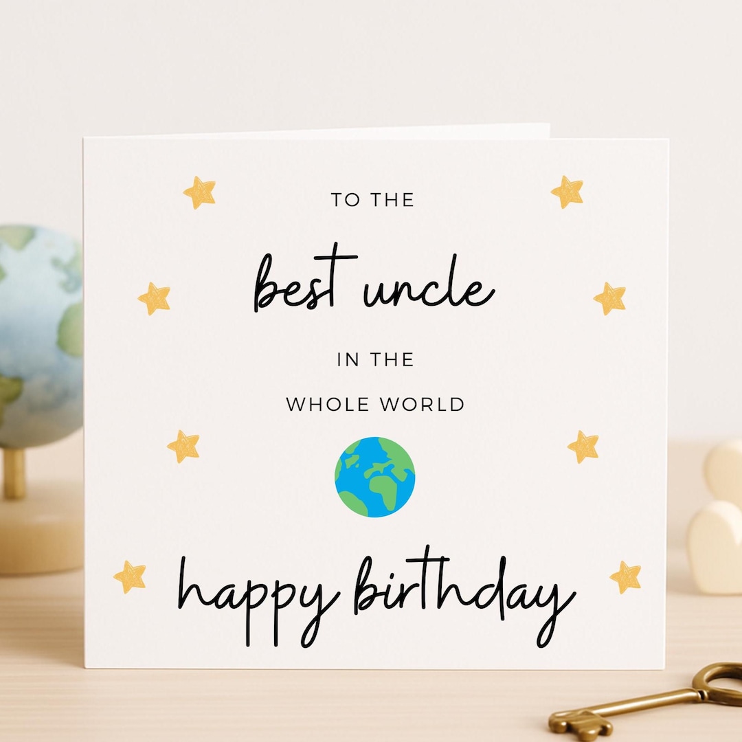 Best Uncle in the World Birthday Card | Funny & Sweet Birthday Card for ...