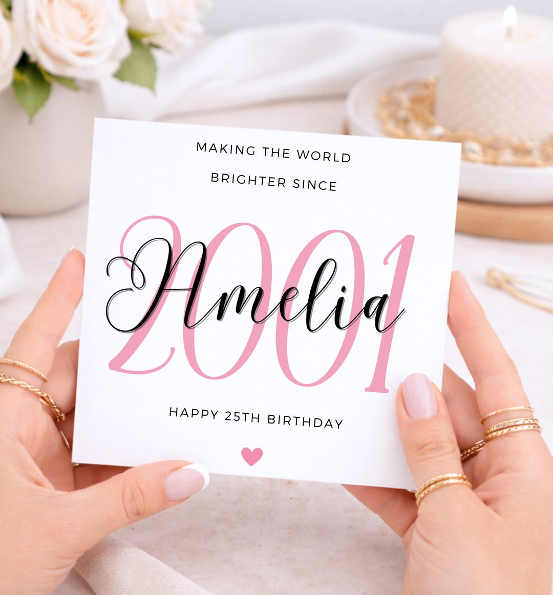Making the World Brighter Since 2001, 25th Birthday Card for Woman - Etsy