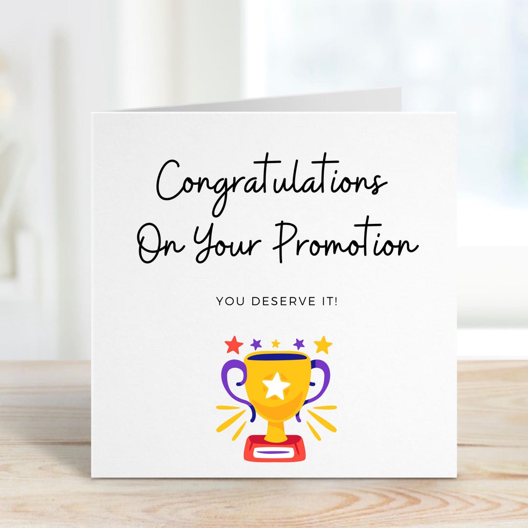 Promotion Congratulations Card, Career Achievement Card, Job Promotion ...