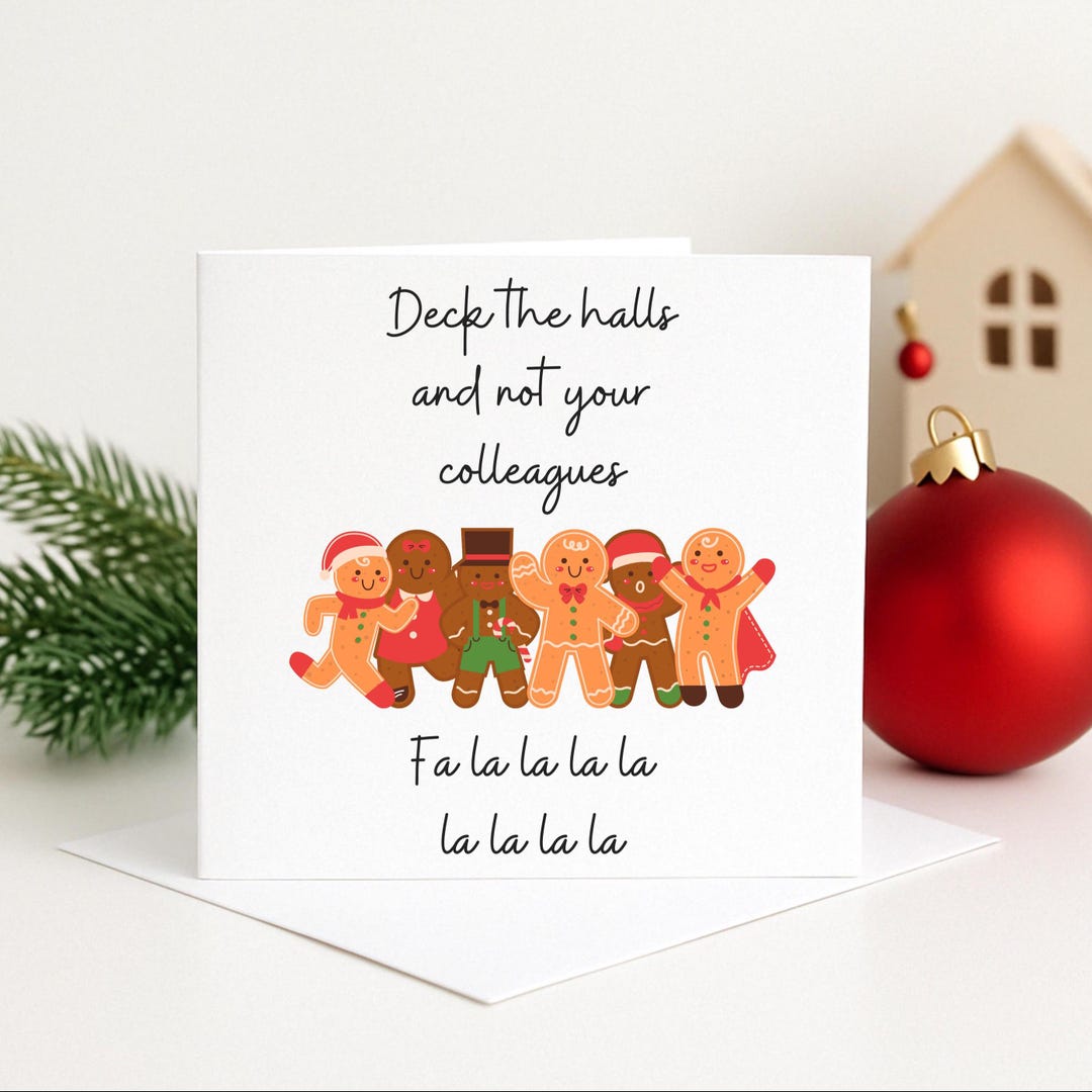 Funny Deck the Halls and Not Your Colleagues, Xmas Star Christmas Card ...