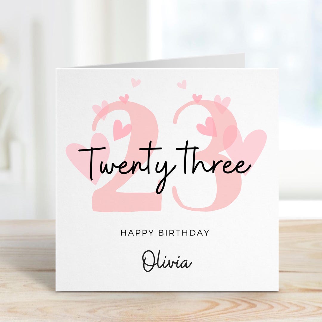 23rd Birthday Card Girlfriend, 23rd Birthday Card for Daughter, 23rd ...