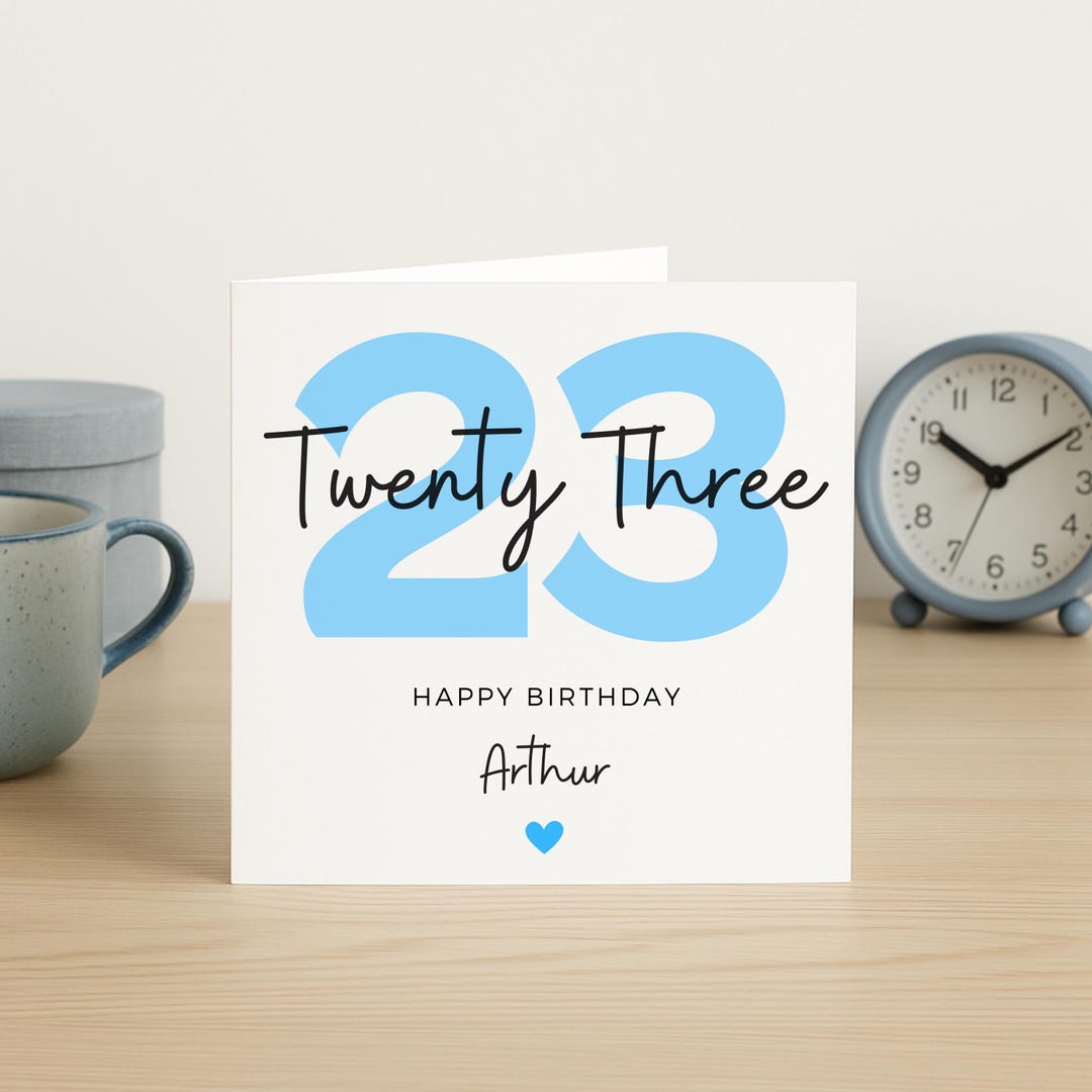 Personalized 23rd Birthday Card, Custom Name, Twenty Three Card - Etsy