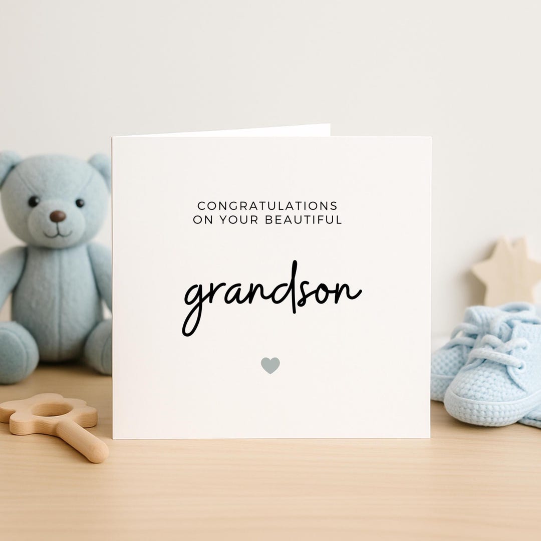 New Grandparents Card, Congratulations on Your Beautiful Grandson ...