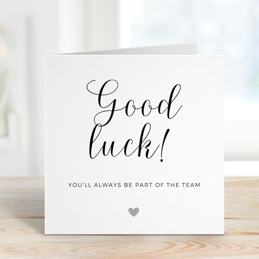 Good Luck Card, Team Farewell, Employee Leaving Gift, Workplace Goodbye ...