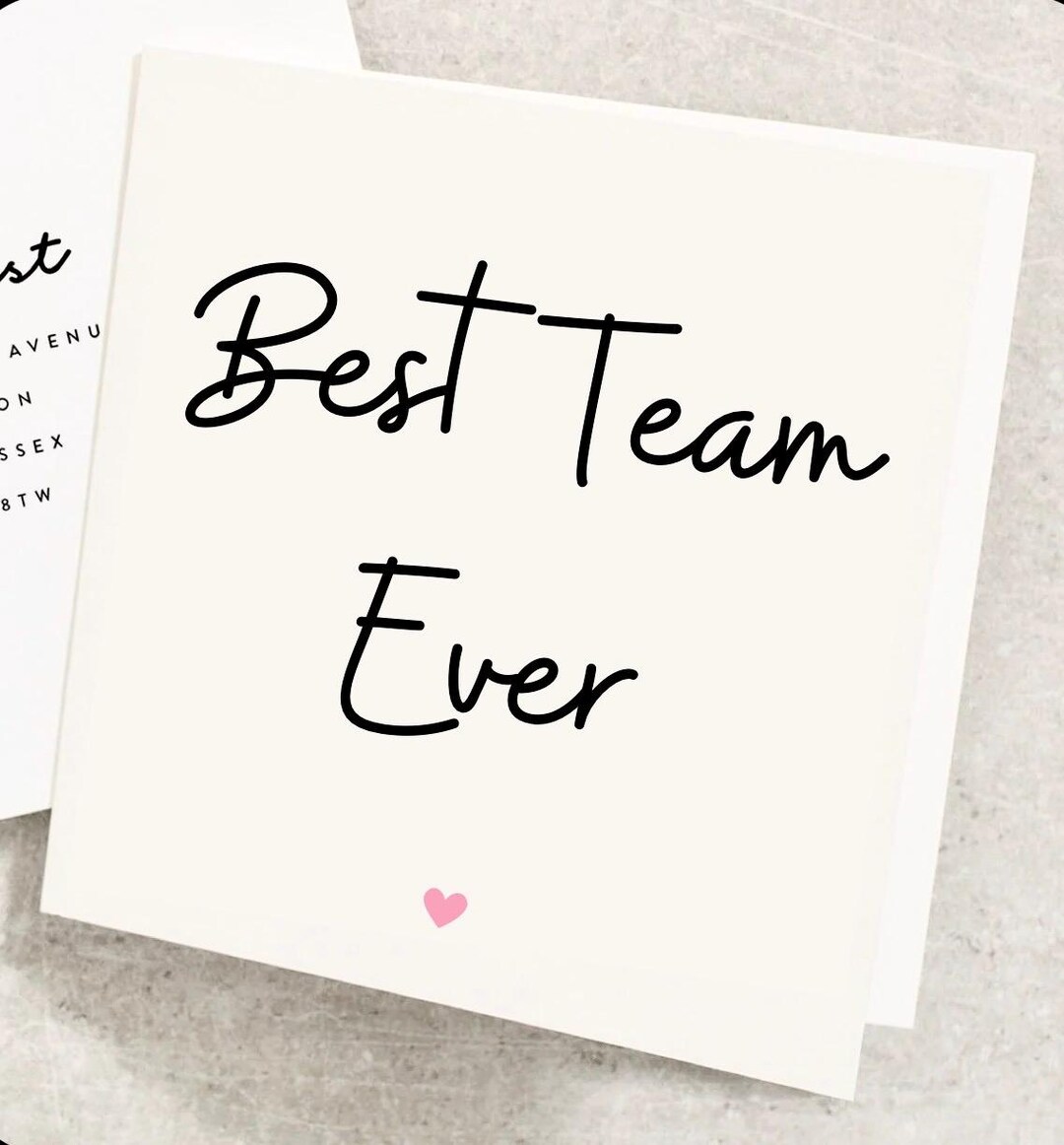 Best Team Ever, Thank You Team Card, Thank You Boss Card, Best ...