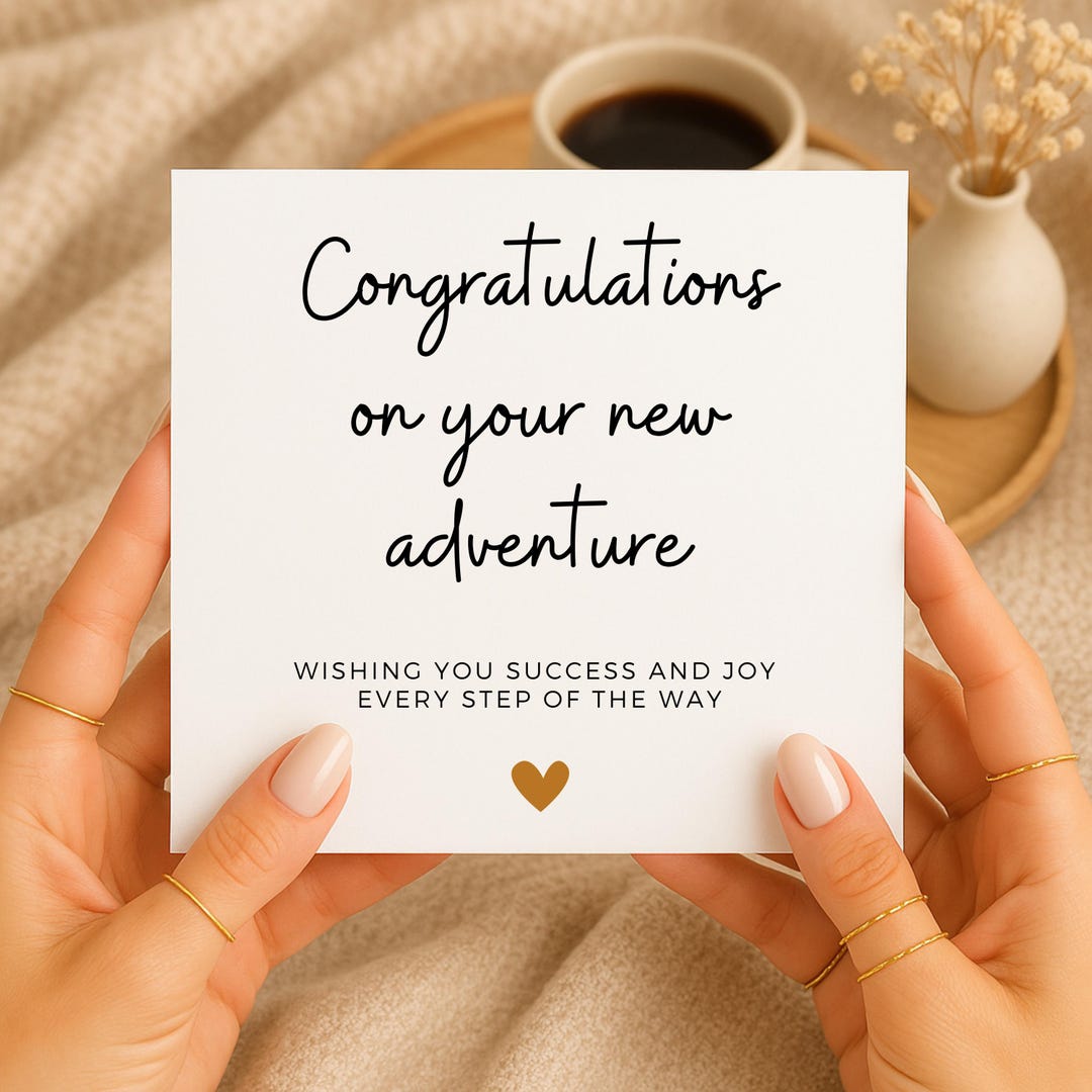 New Adventure Card, Congratulations, Good Luck Card - Etsy