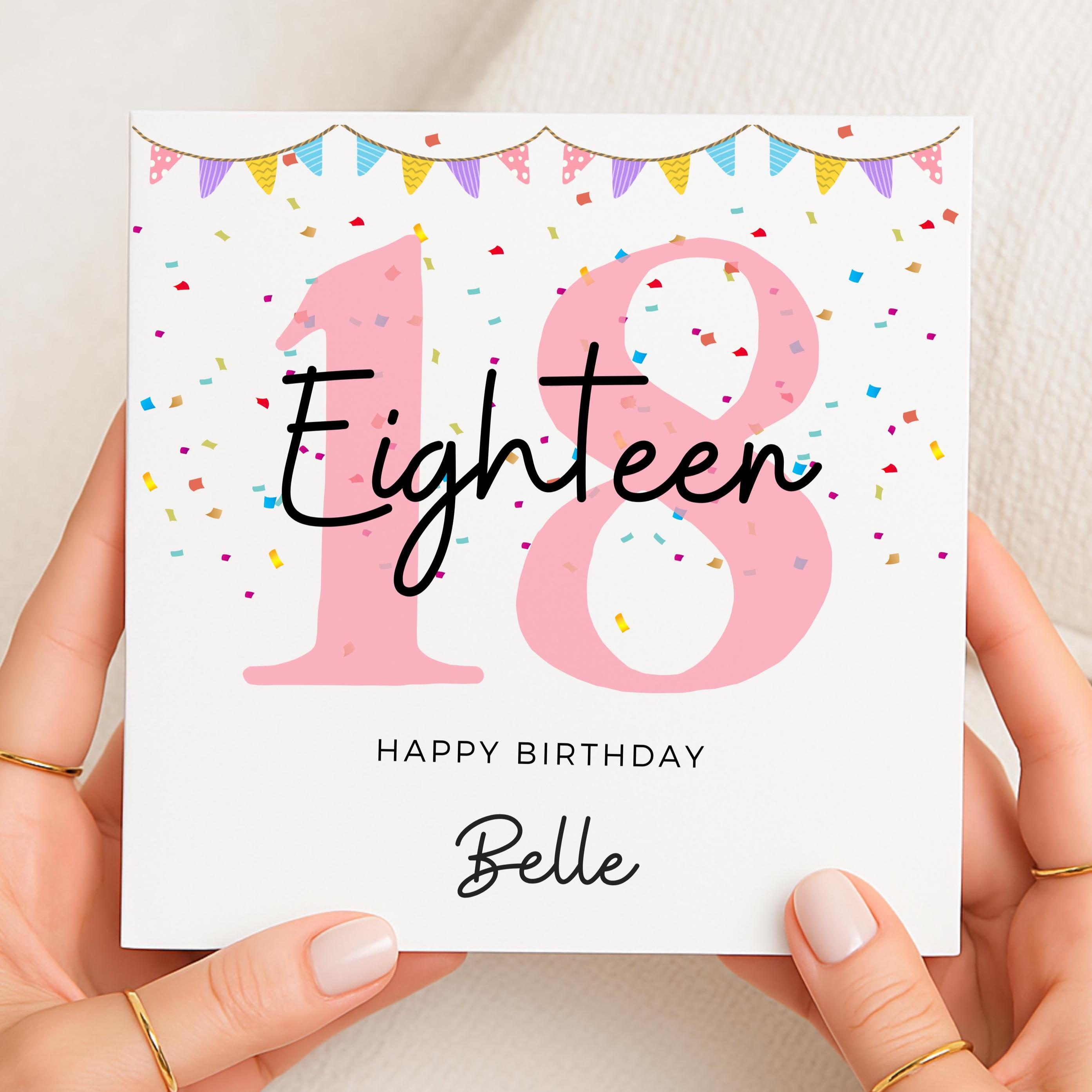 Personalized 18th Birthday, Eighteen Birthday Card, Custom Name Card - Etsy