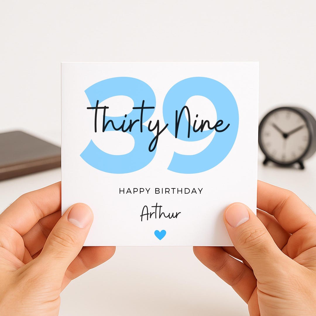 Personalized 39th Birthday Card, Custom Name, Thirty Nine Card - Etsy