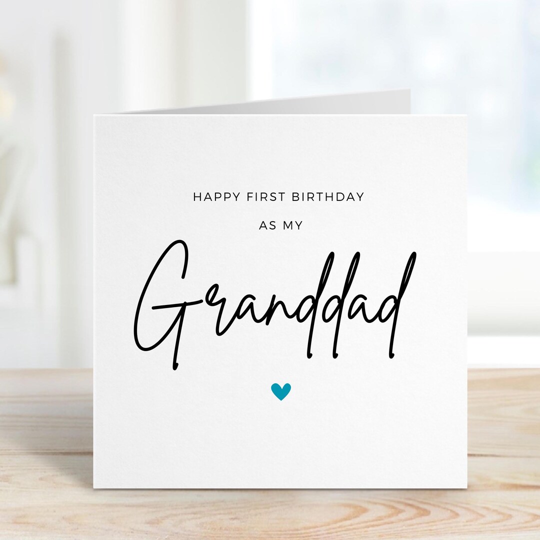 First Birthday as My Grandad, Grandad Card From Baby, Cute Grandad ...