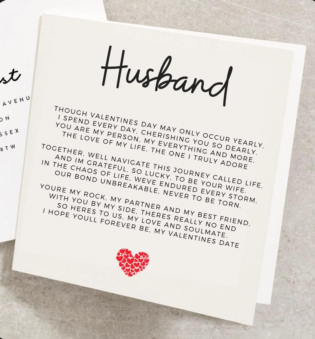 Husband Valentines Card, Valentines Card for Husband, Valentines Gift ...
