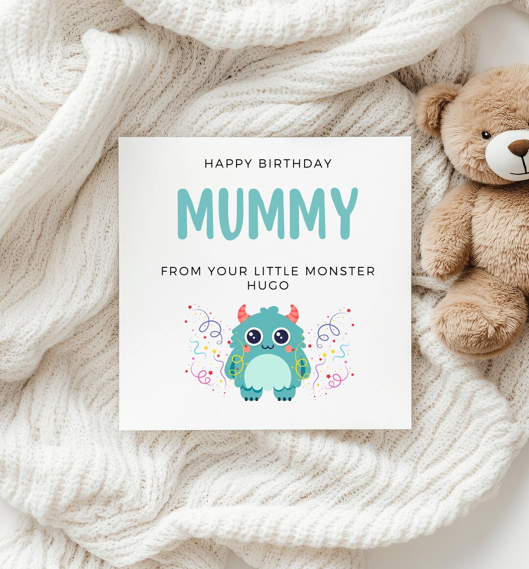 Mummy Birthday Card, Cute Birthday Card for Mum, From Your Little ...
