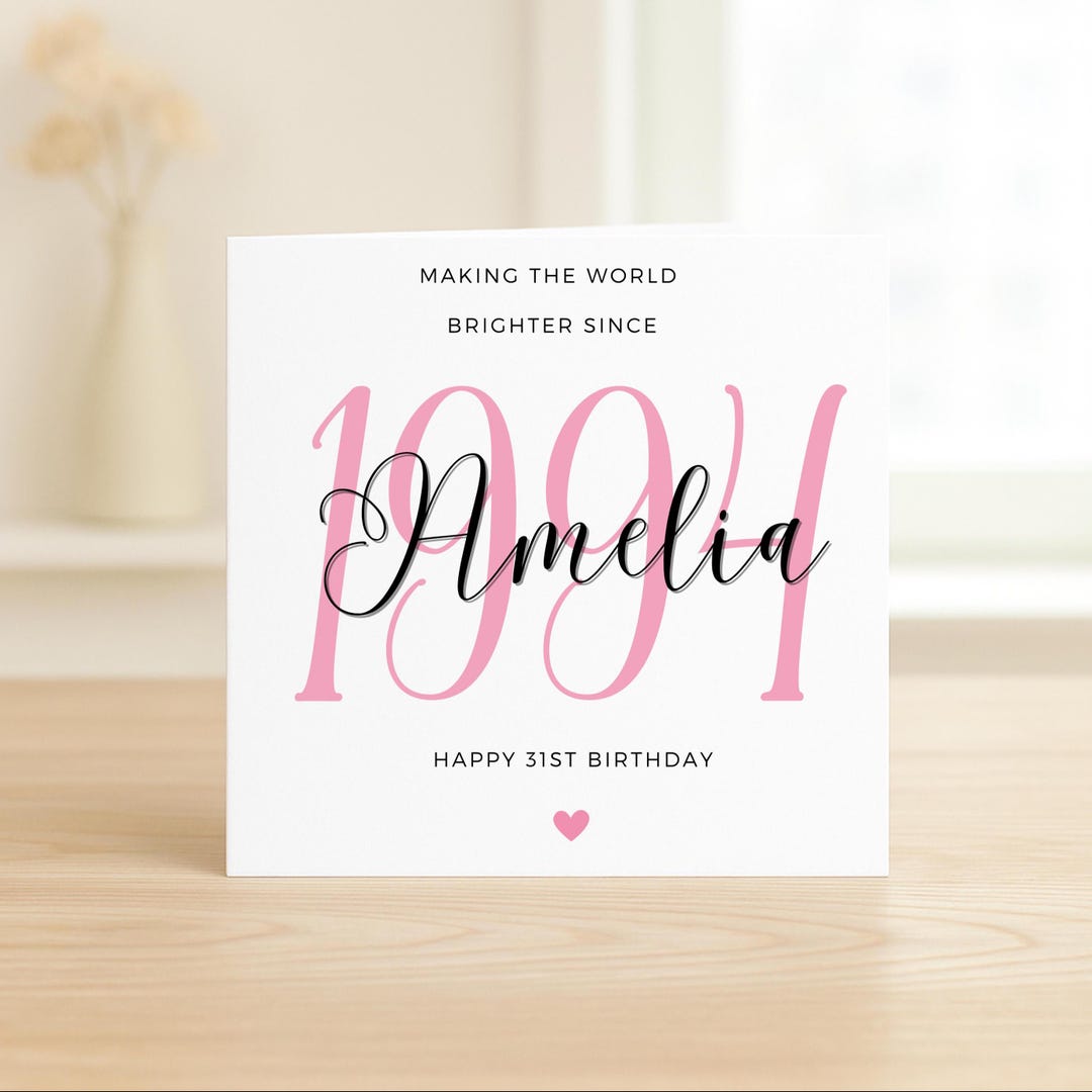 31st Birthday Card Friend, 31st Birthday Card for Daughter, 31st ...