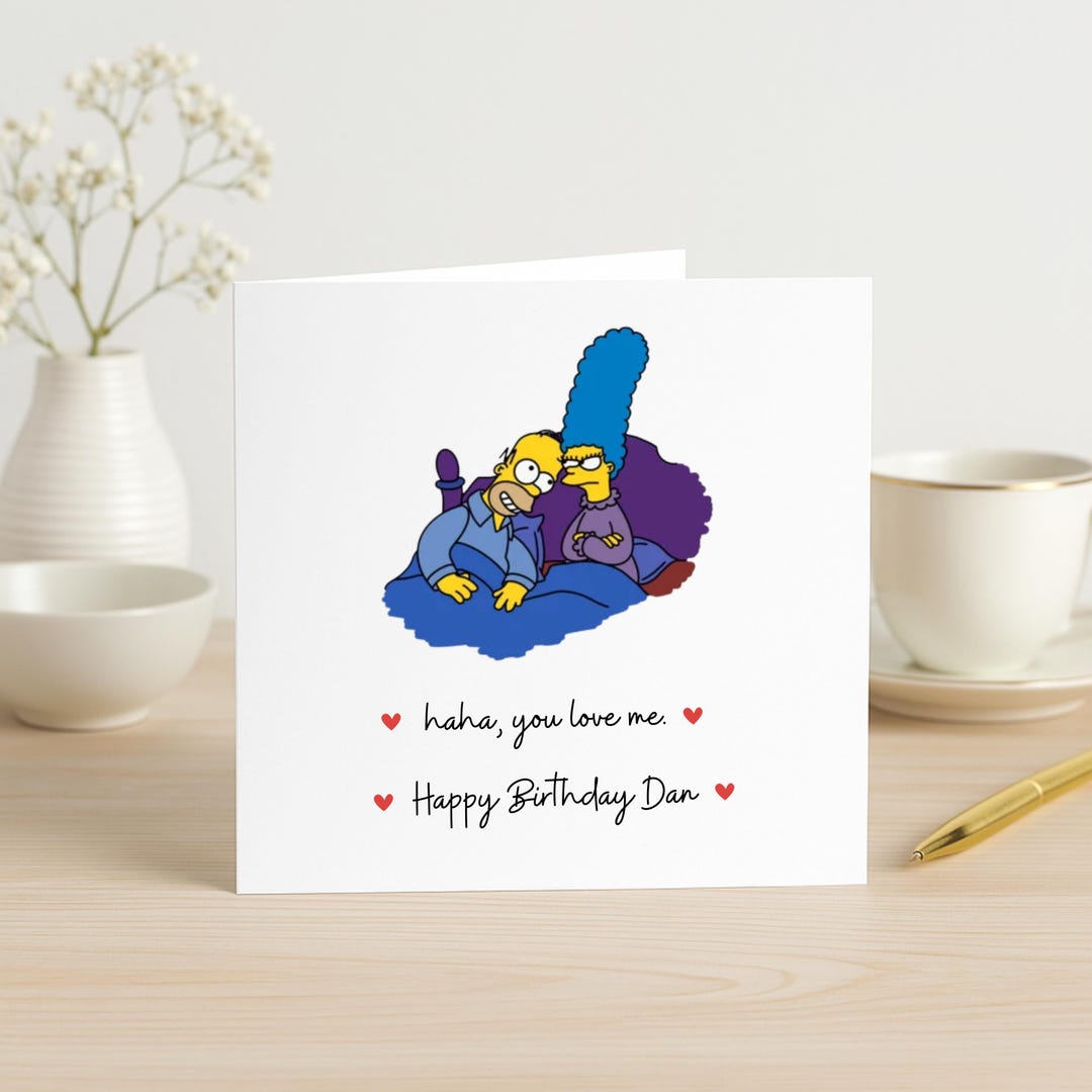 Personalized Simpsons Birthday Card, Homer and Marge Simpson, Boyfriend ...