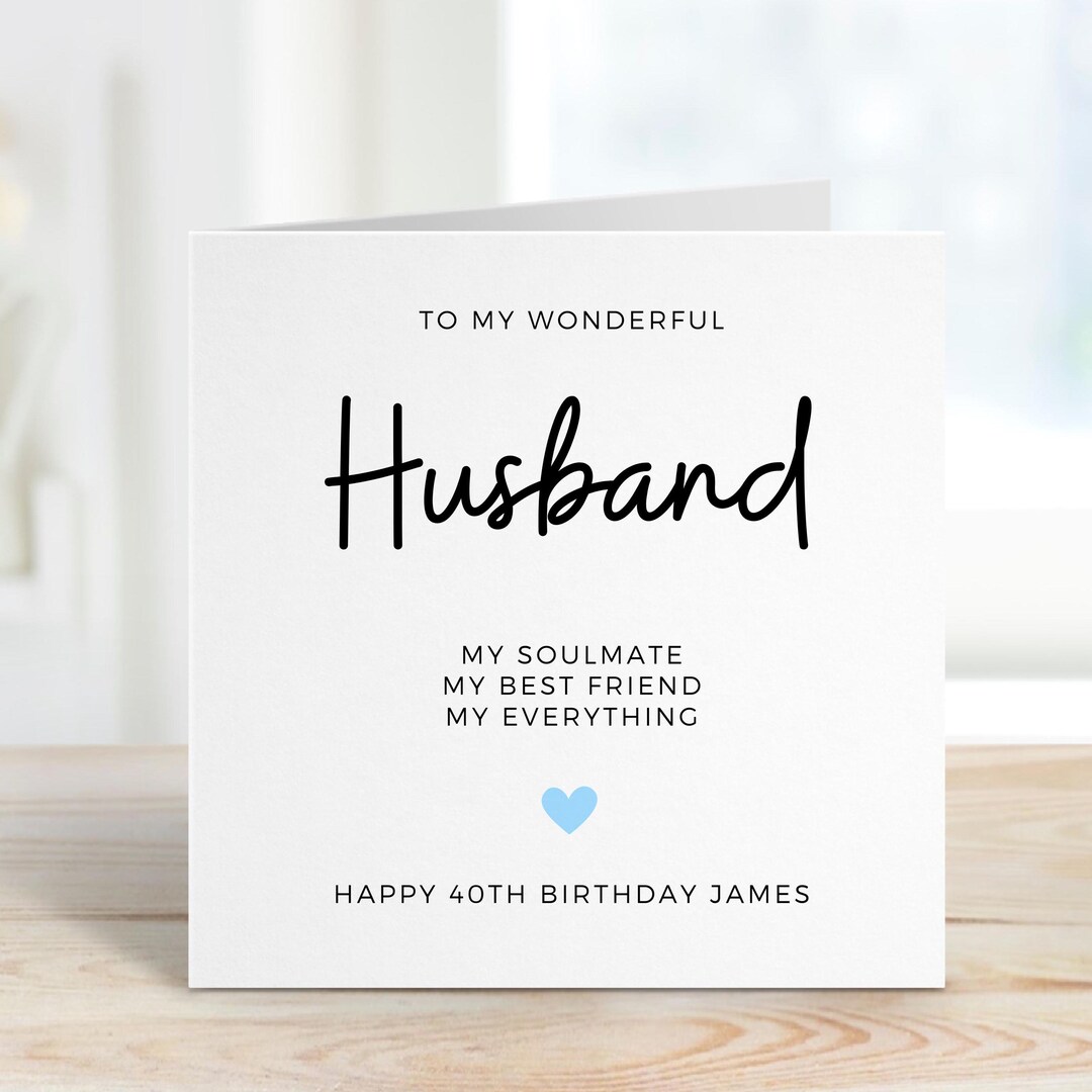 Husband 40th Birthday Card, Cute Birthday Card for Husband, Husband ...