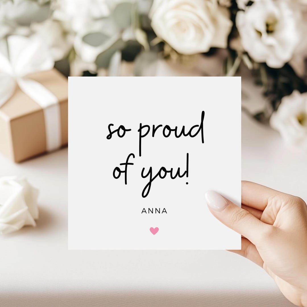 Personalized so Proud of You Card, Custom Name Congratulations Card ...