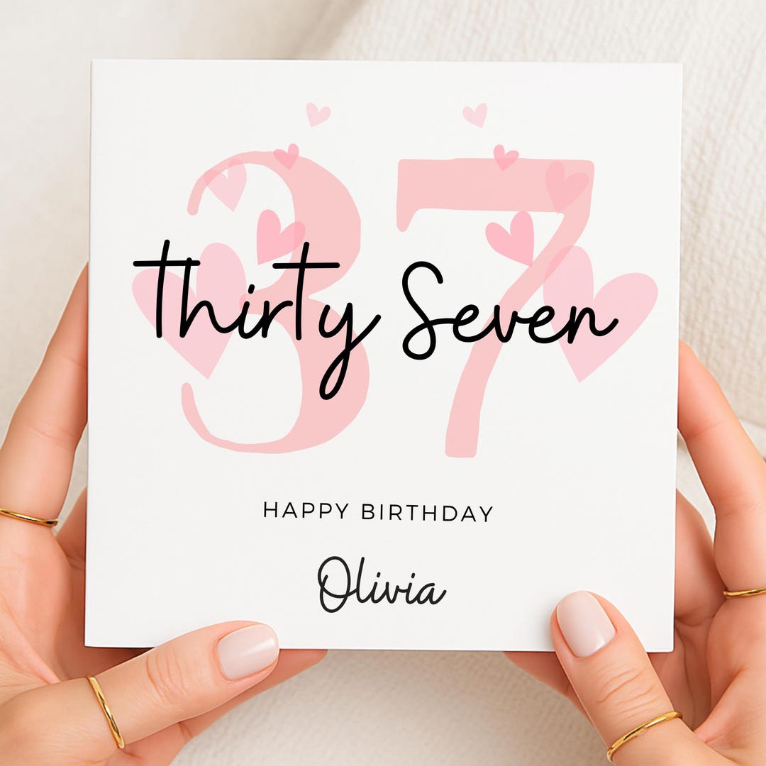 37th Birthday Card for Woman, 37th Birthday Card for Daughter, 37th ...