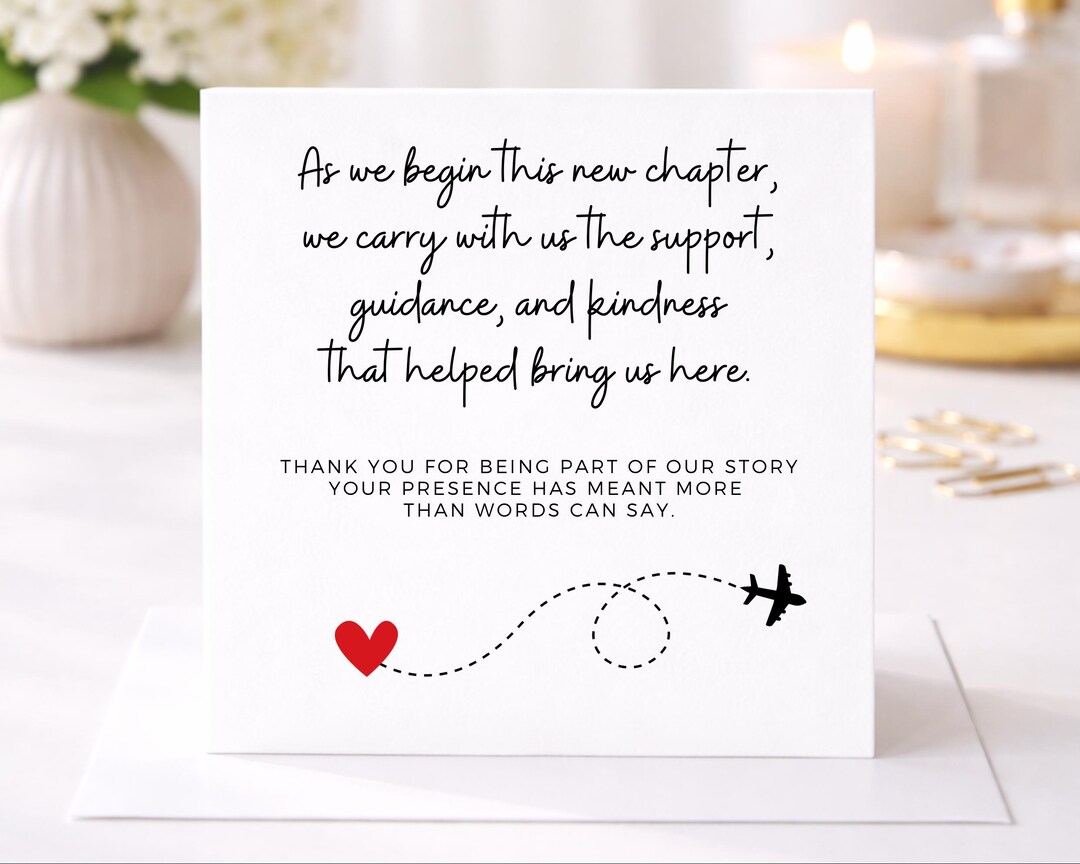 Moving Away Thank You Card, Farewell Card for Support, New Chapter - Etsy